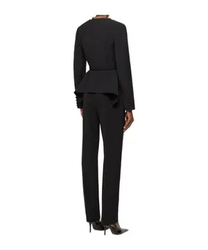 Roland Mouret Crepe Straight Leg Tailored Trousers