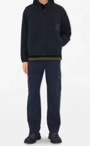 Burberry Logo Detailed Hooded Zip-up Jacket