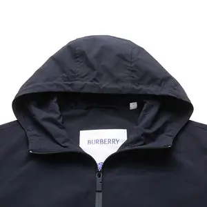 Burberry Logo Detailed Hooded Zip-up Jacket