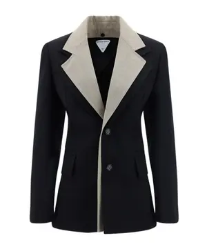 Bottega Veneta Curved Sleeved Jacket - Black