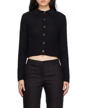 Our Legacy Mazzy Long Sleeved Ribbed-knit Cardigan - Black