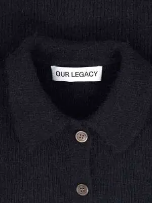 Our Legacy Mazzy Long Sleeved Ribbed-knit Cardigan - Black
