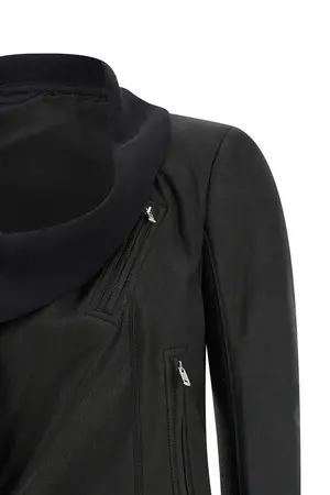 Rick Owens Asymmetrical Zip Biker Jacket With Embellishments - Black