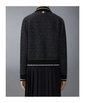 Thom Browne Spread Collar Textured Bomber Jacket