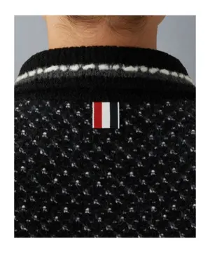 Thom Browne Spread Collar Textured Bomber Jacket