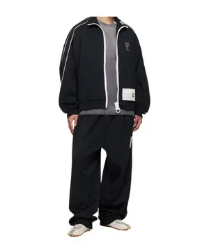 Mihara Yasuhiro Oversized Zip-up Track Jacket With Embroidered Logo