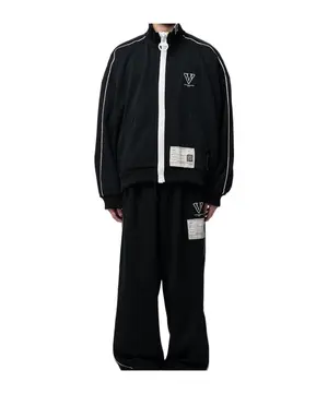 Mihara Yasuhiro Oversized Zip-up Track Jacket With Embroidered Logo