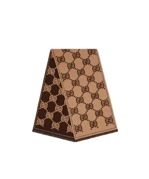 Gucci Gg Jacquard Scarf - Brown