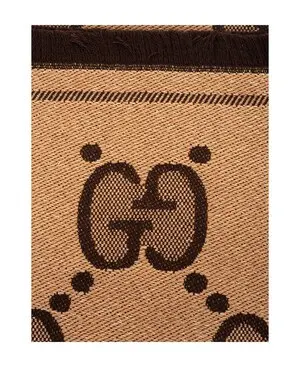 Gucci Gg Jacquard Scarf - Brown