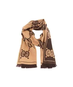 Gucci Gg Jacquard Scarf - Brown