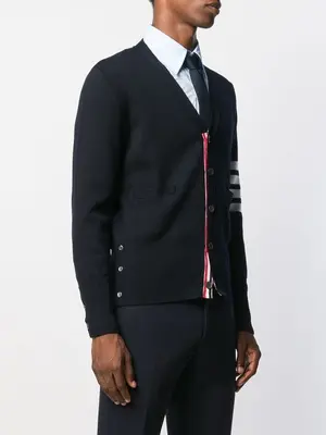 Thom Browne 4-bar Striped Cardigan - Navy Blue