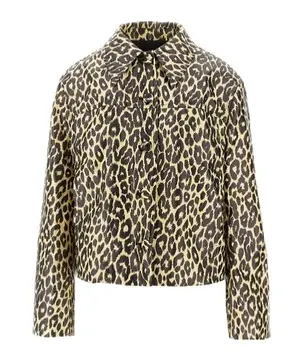 JIL SANDER Leopard-printed Long-sleeved Jacket - Nude