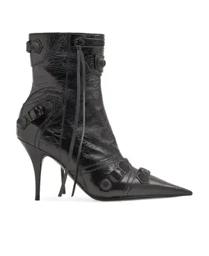 Balenciaga Cagole Pointed-toe Boots - Black