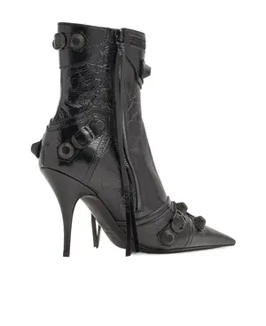 Balenciaga Cagole Pointed-toe Boots - Black