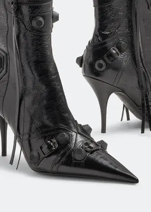Balenciaga Cagole Pointed-toe Boots - Black