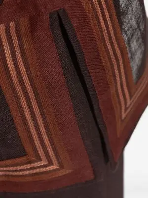 Tory Burch Striped Detail Tunic - Dark Mocha