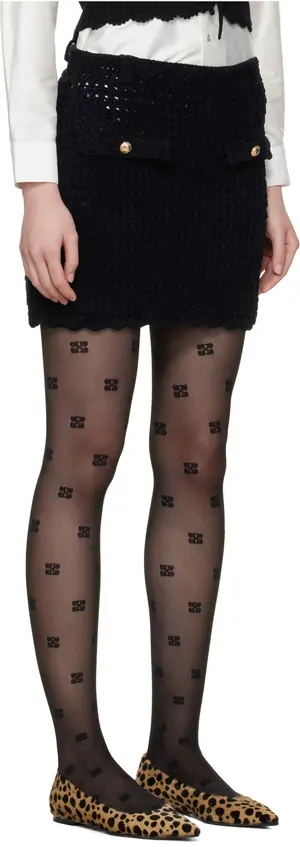 GANNI Crochet Mini Skirt With Gold Button Detail