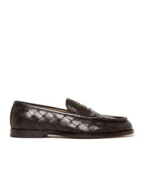 SCAROSSO Gerald Woven Loafers - Dark Brown