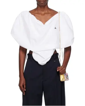 VIVIENNE WESTWOOD Asymmetrical Draped Top - White