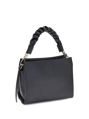 COCCINELLE Boheme Zipped Small Tote Bag With Braided Handle - Black