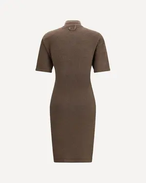 Jacquemus High Neck Knitted Dress - Brown