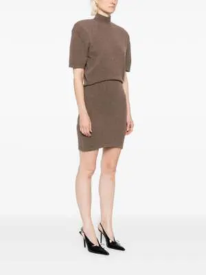 Jacquemus High Neck Knitted Dress - Brown