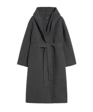 Max Mara Cashmere And Wool Hooded Coat - Medium Gray