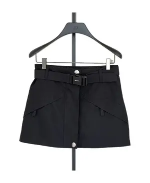 Prada High-waist Buckled Mini Skirt
