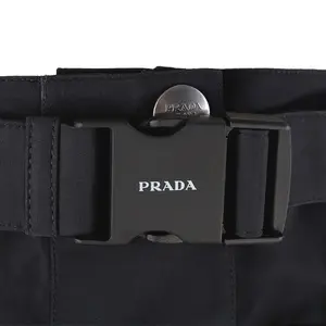 Prada High-waist Buckled Mini Skirt