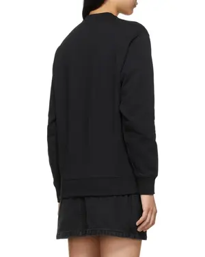 Kenzo Logo Print Cotton Sweatshirt - Black