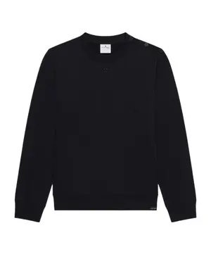 COURREGES Buttoned Jersey Sweatshirt - Black
