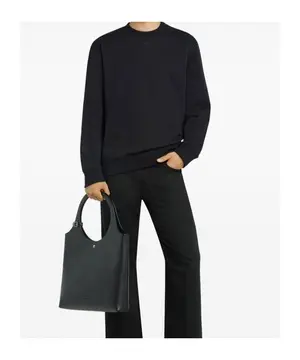 COURREGES Buttoned Jersey Sweatshirt - Black