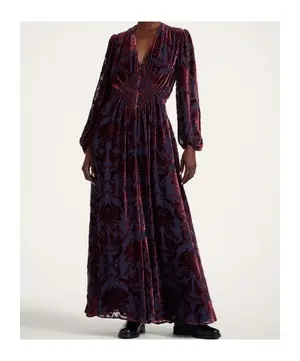 La DoubleJ Long Camerino Devoré Velvet Dress