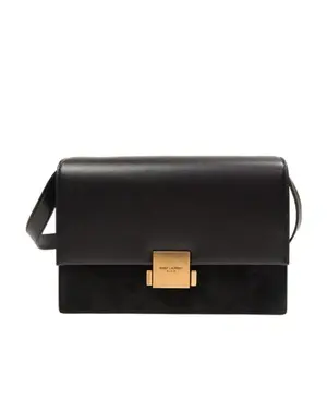 Saint Laurent Logo Shoulder Bag - Black