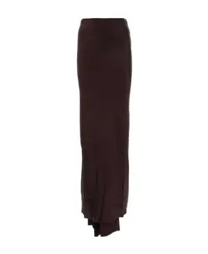 ANN DEMEULEMEESTER Draped Satin Asymmetric Hem Skirt