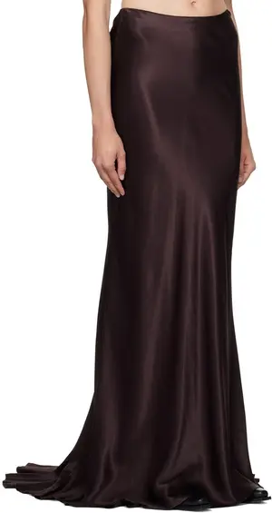 ANN DEMEULEMEESTER Draped Satin Asymmetric Hem Skirt