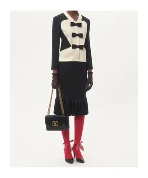 Valentino Garavani Bow Detail Ruffled Hem Skirt