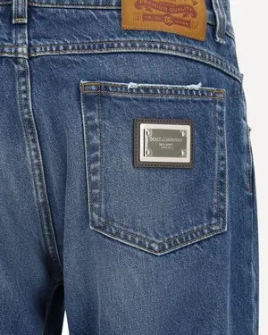 Dolce & Gabbana Logo Plaque Straight Leg Jeans