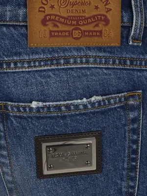 Dolce & Gabbana Logo Plaque Straight Leg Jeans