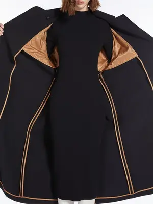Max Mara Wool Coat With Belt And Contrasting Trim