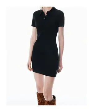 Alexander Wang Knitted Polo Dress With Logo Buttons