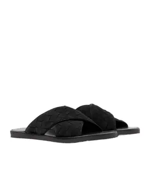 SCAROSSO Ettore Woven Sandals - Black