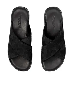 SCAROSSO Ettore Woven Sandals - Black