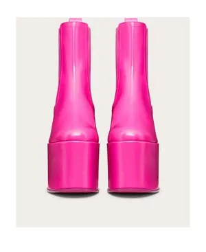 Valentino Garavani Club Calfskin Platform Ankle Boots