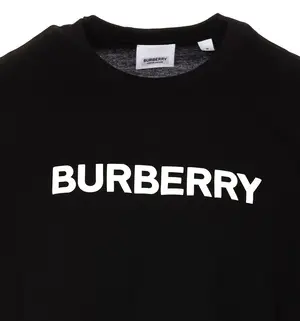 Burberry Logo Printed Crewneck T-shirt - Black