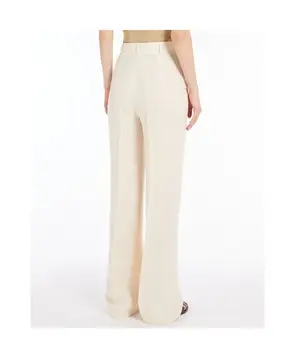Max Mara Cordova Pleat Detailed Straight Leg Trousers - Beige