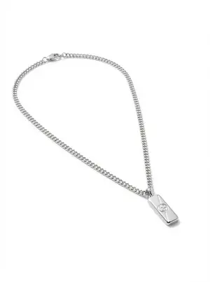 Gucci Diagonal Interlocking G Necklace - Gray