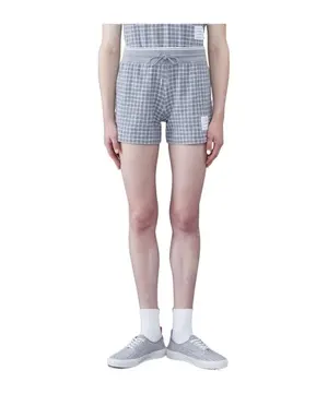 Thom Browne Checked Tweed Drawstring Shorts - Medium Grey
