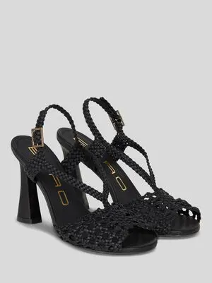Etro Braided Ankle-strap Heeled Sandals - Black