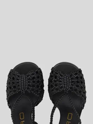 Etro Braided Ankle-strap Heeled Sandals - Black